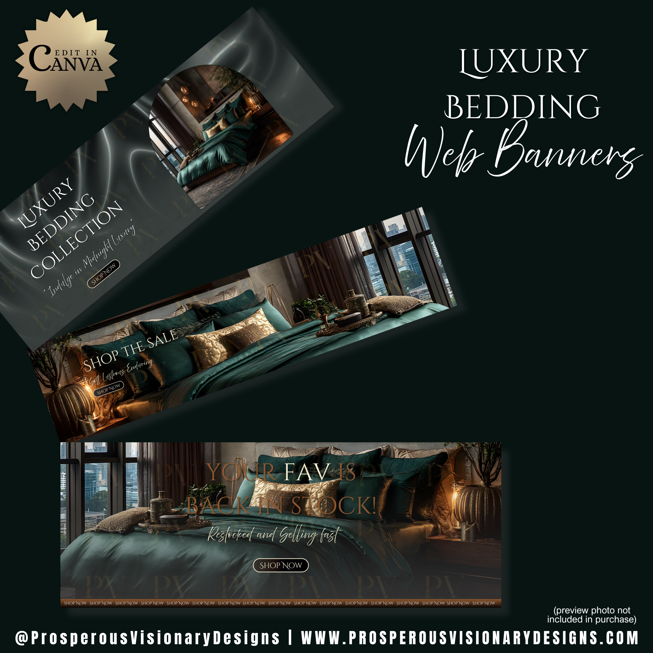 Luxury Bedding Restock - Website Banner Template – Prosperous Visionary ...